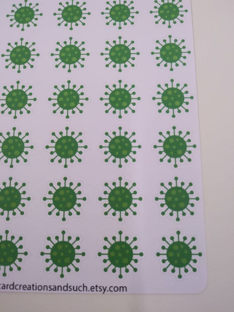Virus Germ Sticker Sheet, Envelope Seals, Stocking Stuffers, Gift for ...