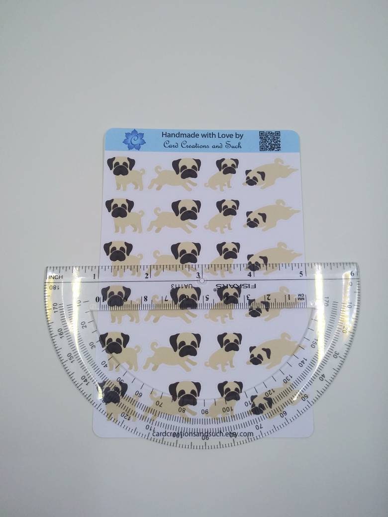 Pug Sticker Sheet, Envelope Seals, Gift For Her, Planner Decoration ...