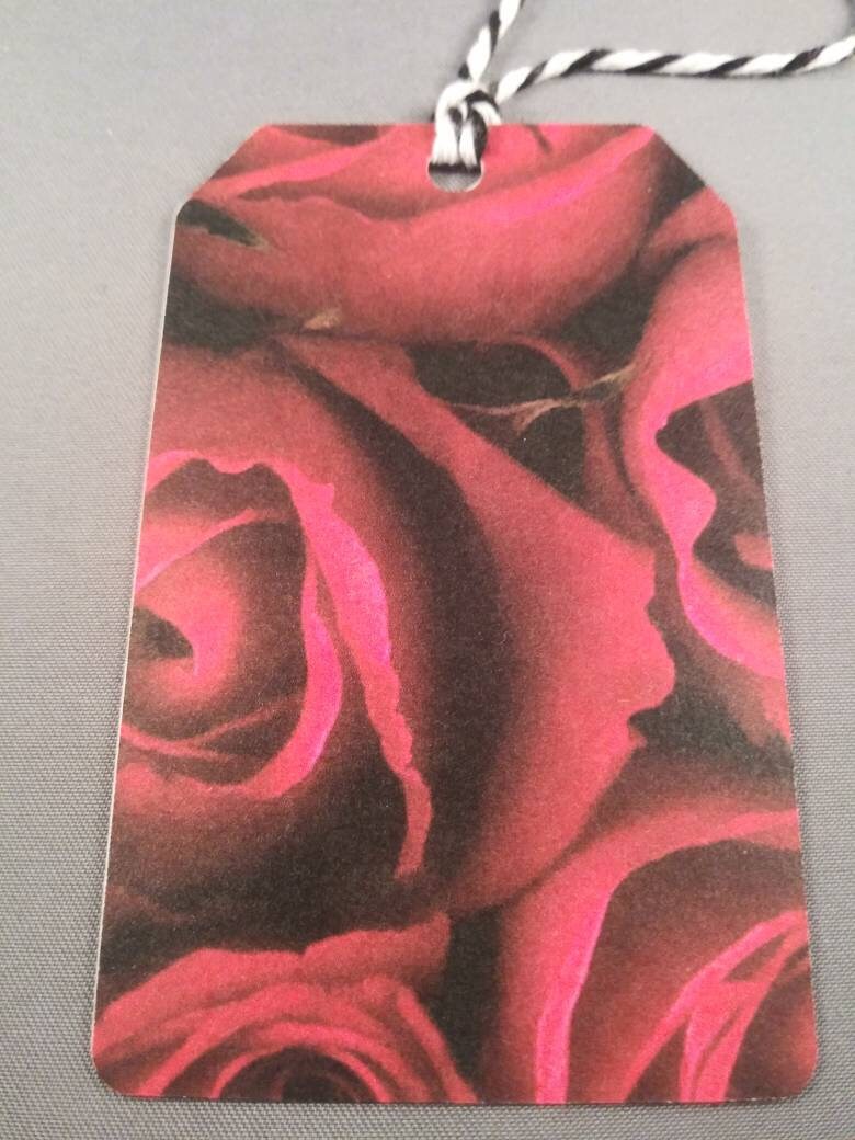 Red Roses Gift Tags / Black / Red / Wedding Gift / Valentines - Etsy