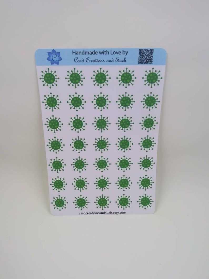 Virus Germ Sticker Sheet, Envelope Seals, Stocking Stuffers, Gift for ...