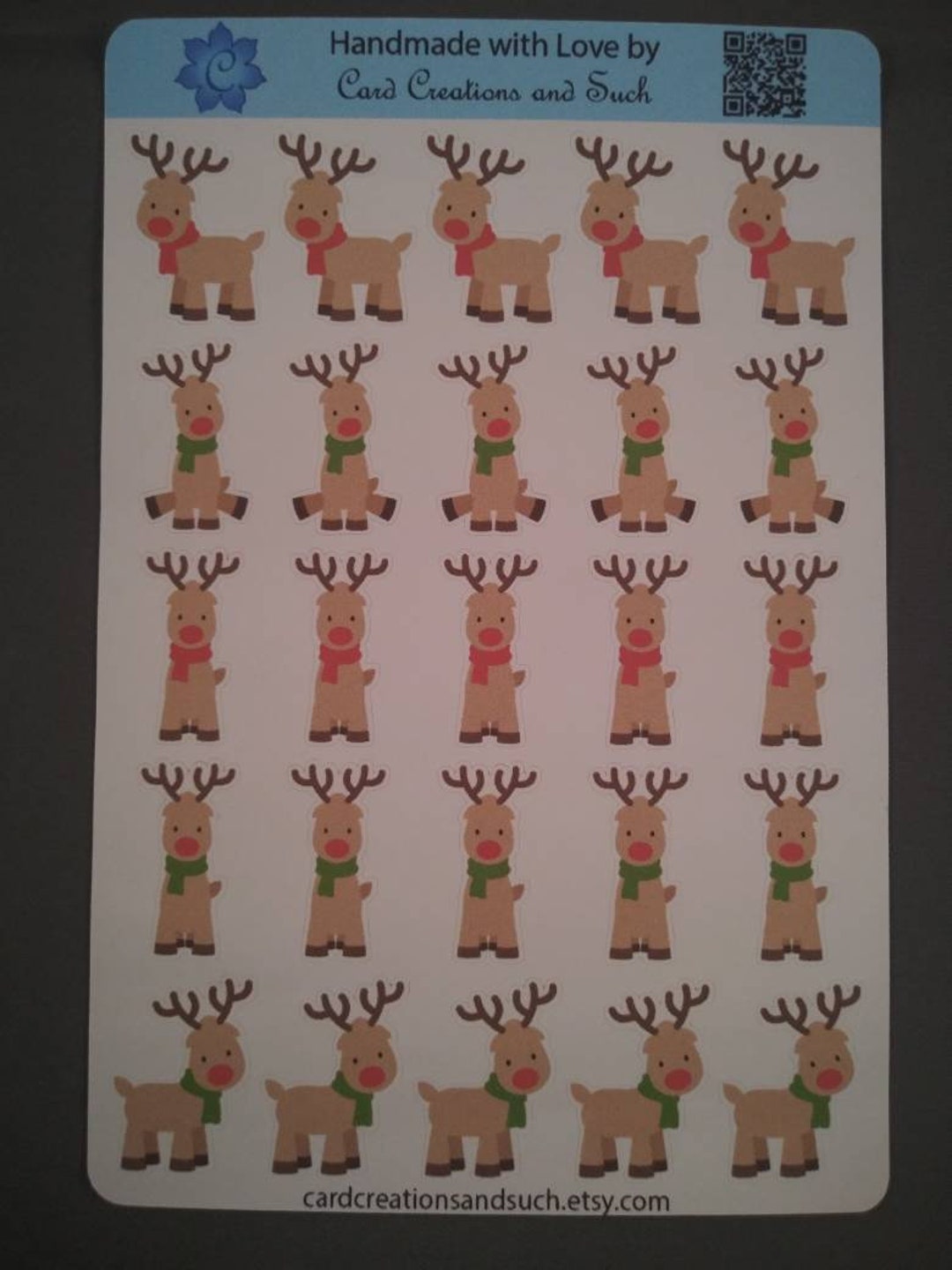 Reindeer Sticker Sheet, Envelope Seals, Stocking Stuffers, Gift for Her ...