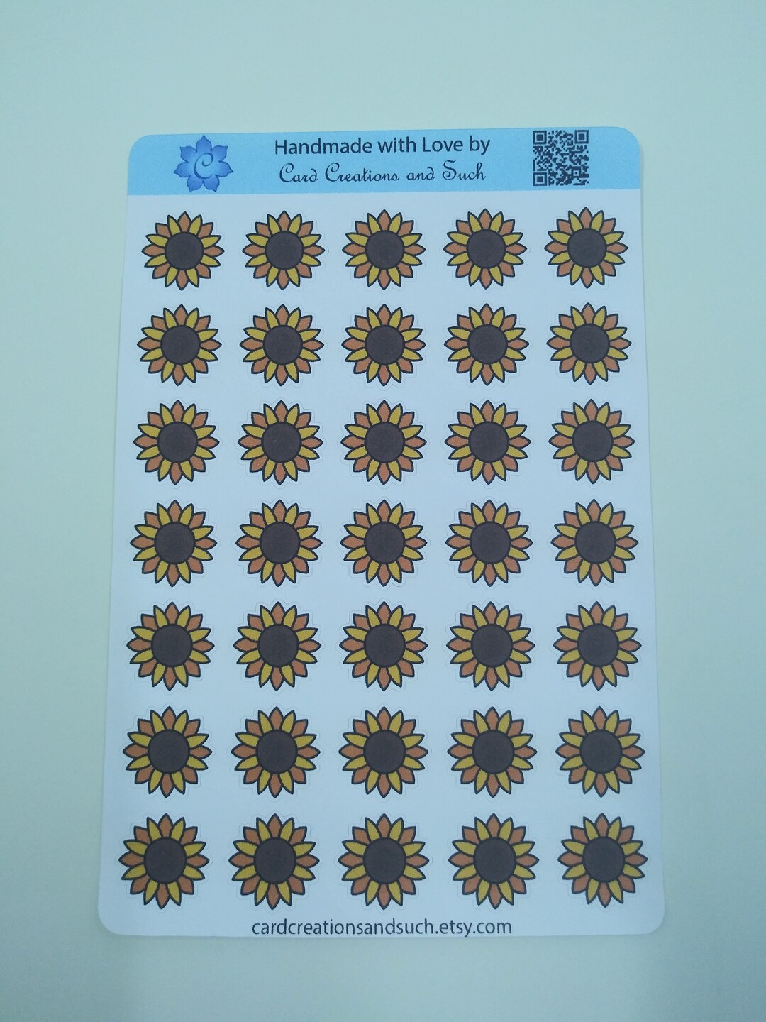 Sunflower Sticker Sheet, Envelope Seals, Stocking Stuffers, Gift for ...
