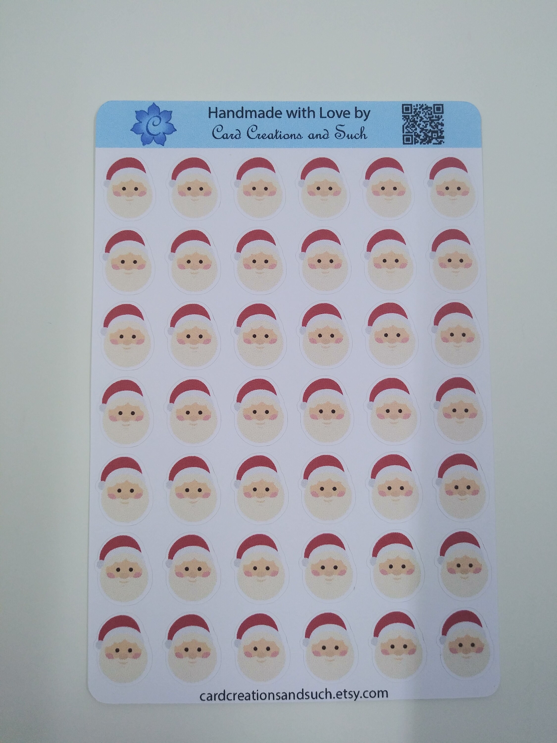 Santa Head Sticker Sheet, Envelope Seals, Stocking Stuffers, Gift for ...