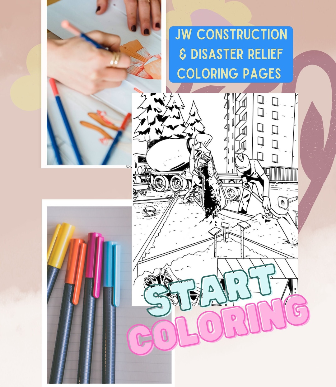JW Gift Coloring Book, LDC Construction Disaster Relief, Family Worship ...