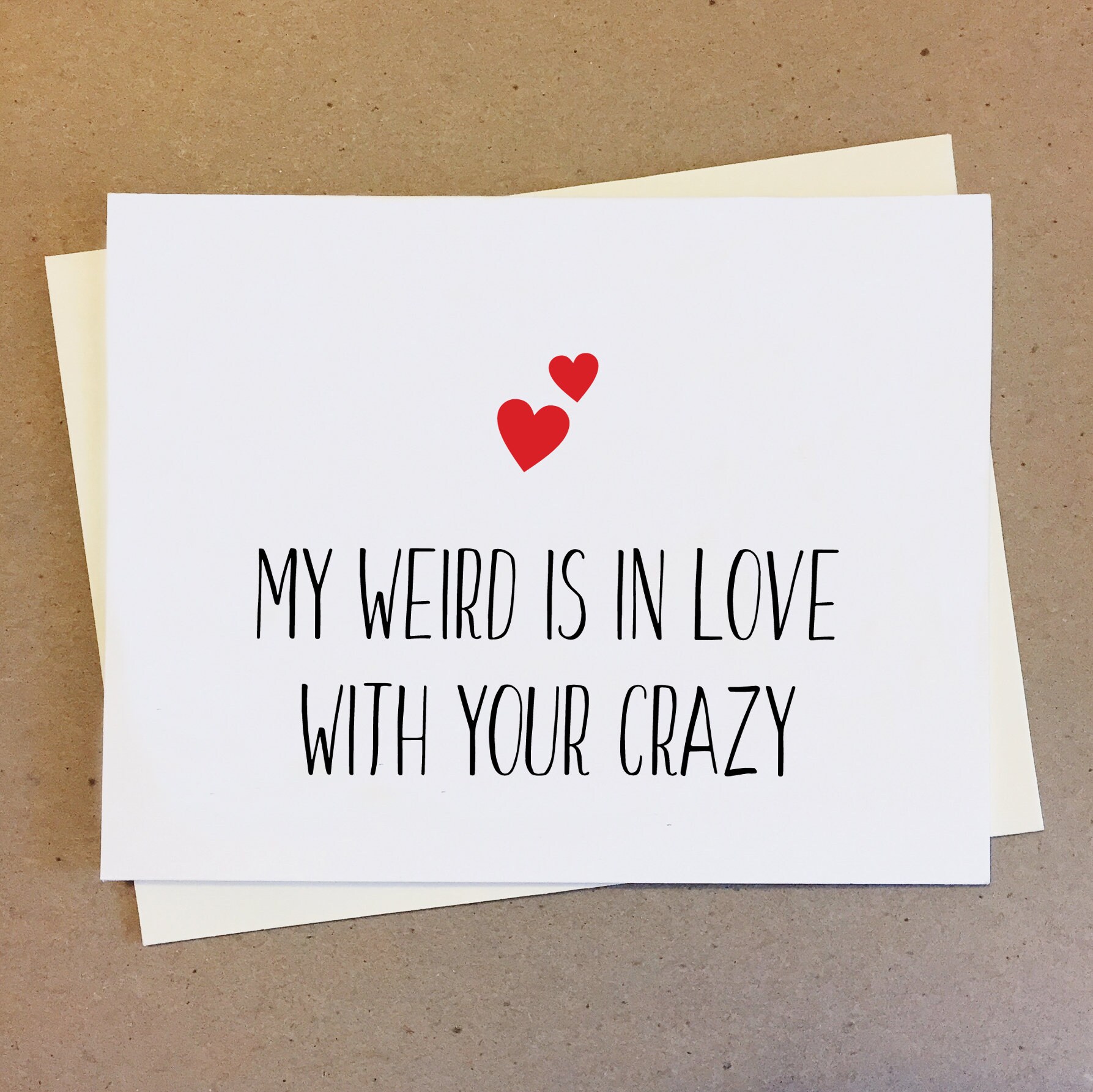My Weird is in Love With Your Crazy. Funny Couple Card. - Etsy UK
