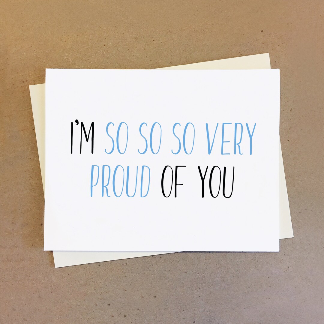 Proud of You Card. Appreciation and Congratulations Card. - Etsy