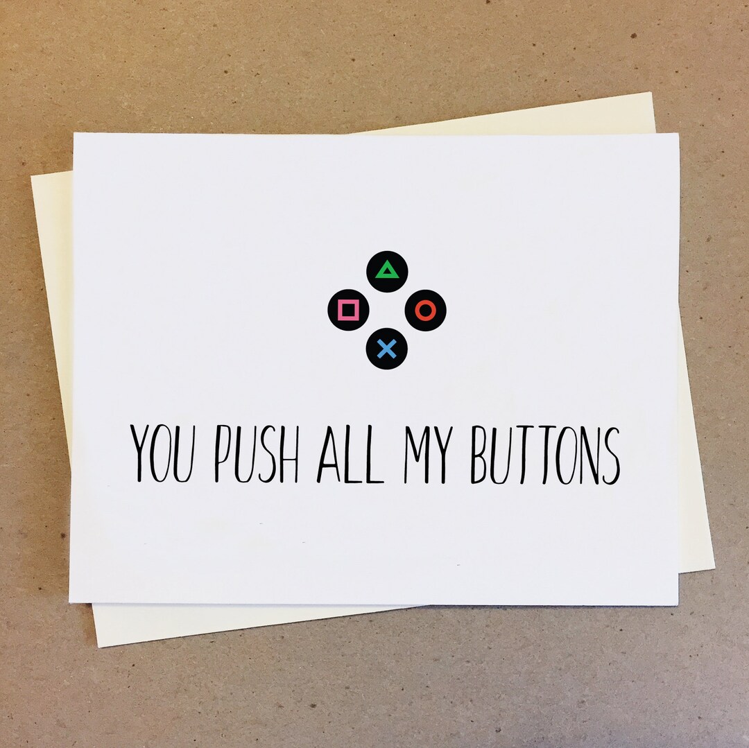 You Push All My Buttons. BFF Birthday Gift Birthday Card. True Love ...