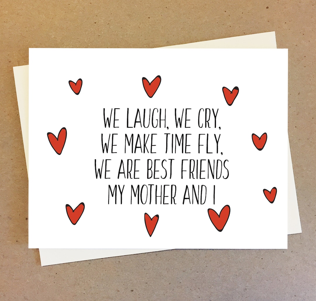 Mother's Day Gift. Card for Mom Dad Parents Stepmom. We Laugh We Cry We ...