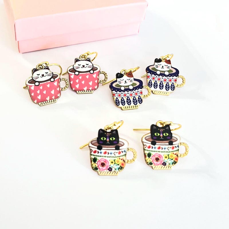 Cat Teacups Earrings - Etsy