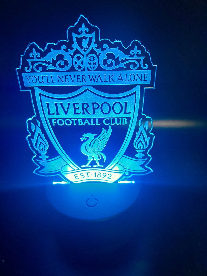 Liverpool Futbol Soccer Edge Lit Sign, Desk Lamp, Night Light, Color ...