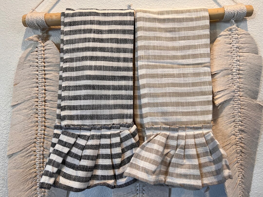 Ruffles French Striped Tea Towel Set of 2 - Etsy