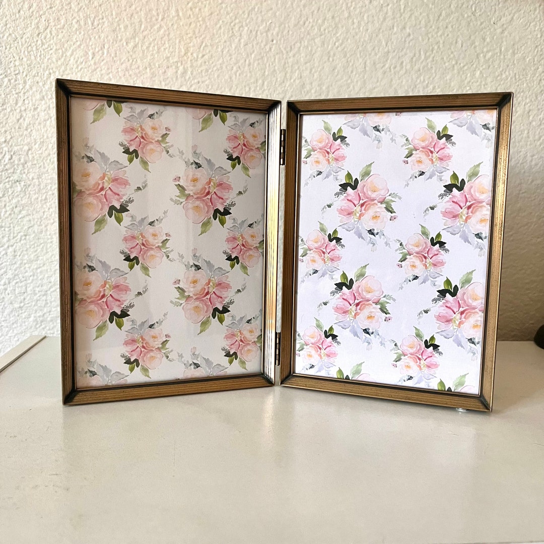 Vintage Brass Double 5 X 7 Photo Frame - Etsy