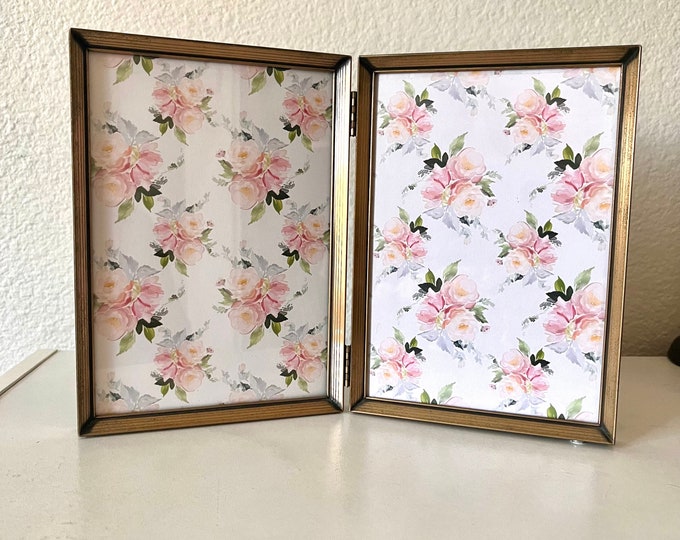 Vintage Brass Double 5 X 7 Photo Frame - Etsy