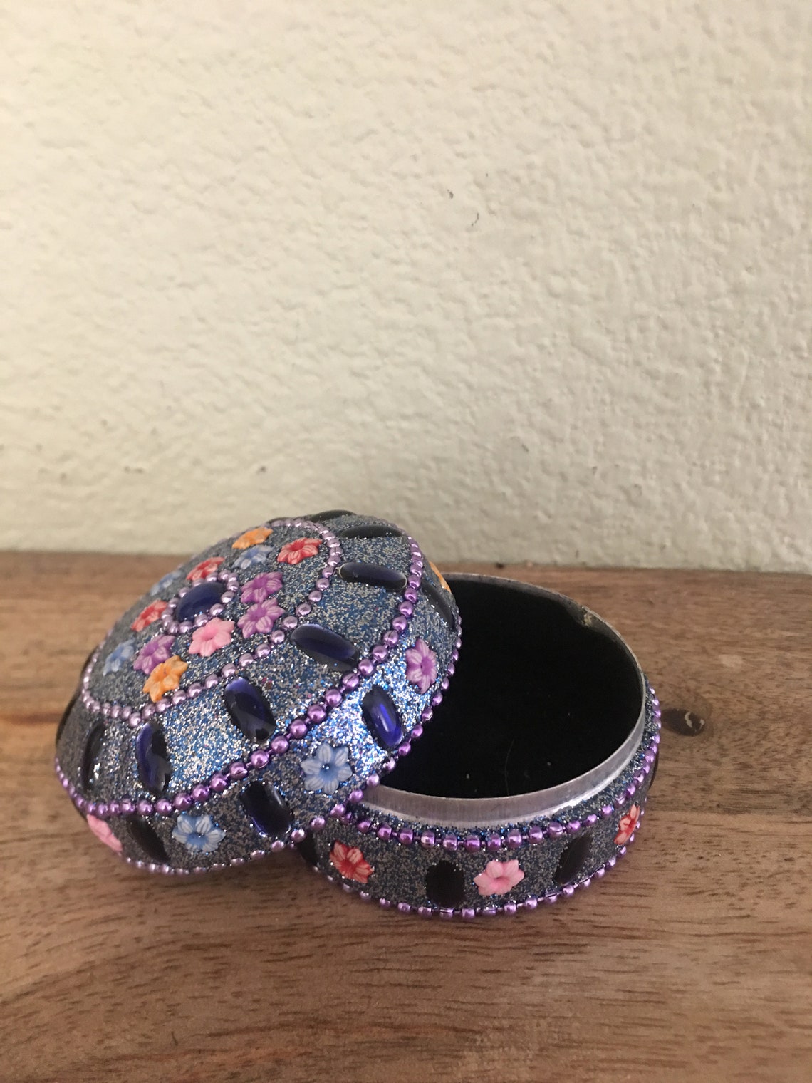Purple Jeweled Indian Pill Box - Etsy