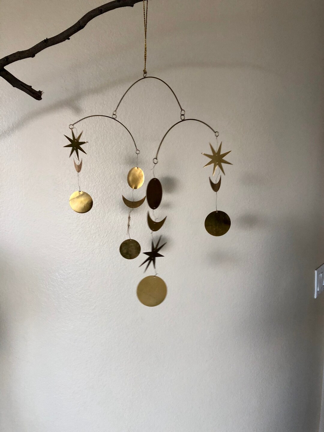 Brass Star and Moon Mobile - Etsy