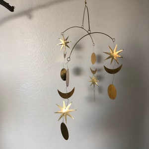 Brass Star and Moon Mobile - Etsy