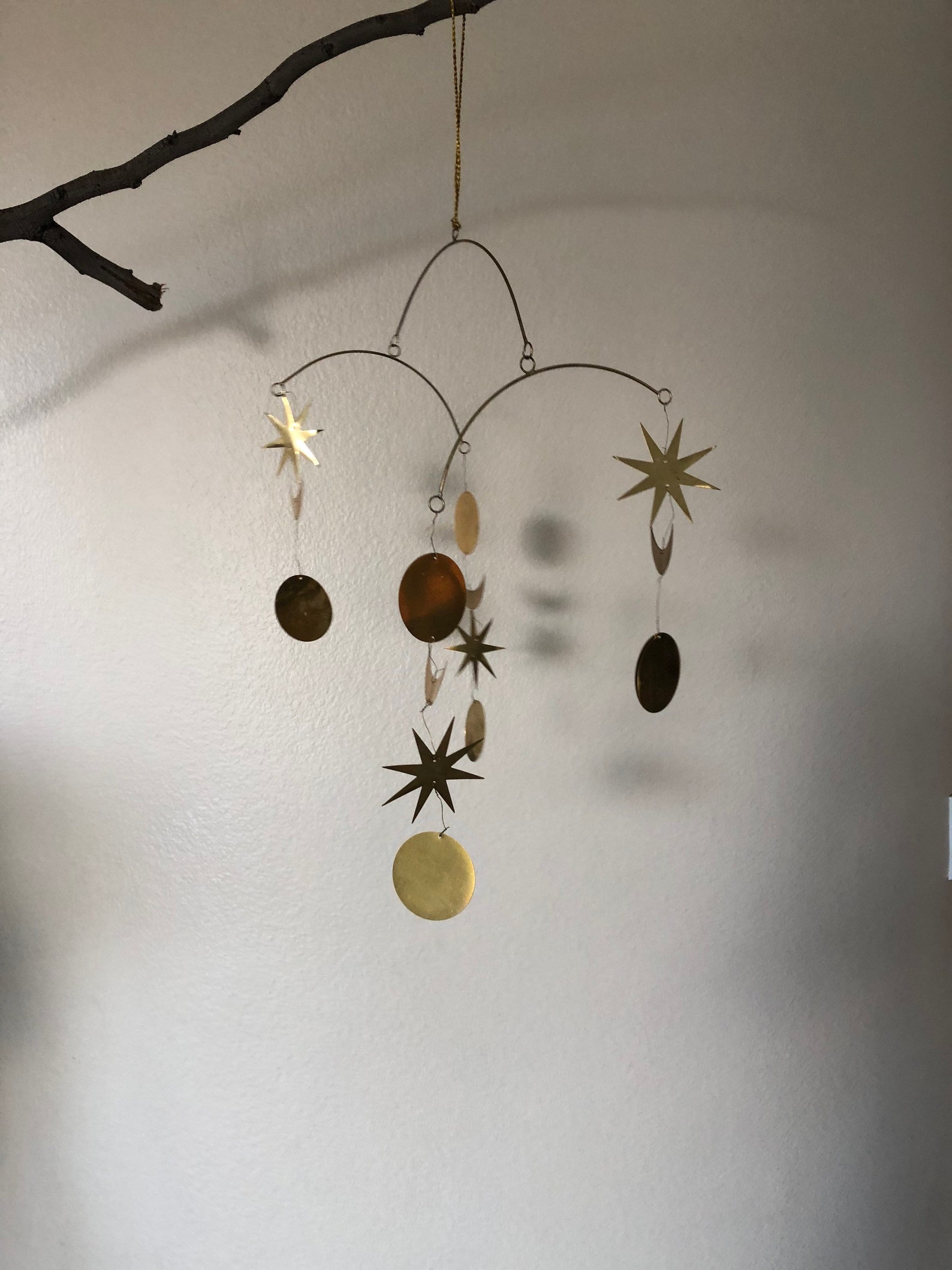 Brass Star and Moon Mobile - Etsy