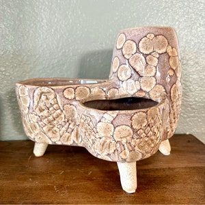 Two Toned Double Footed Ceramic Planter With 3 Planting Pockets - Etsy