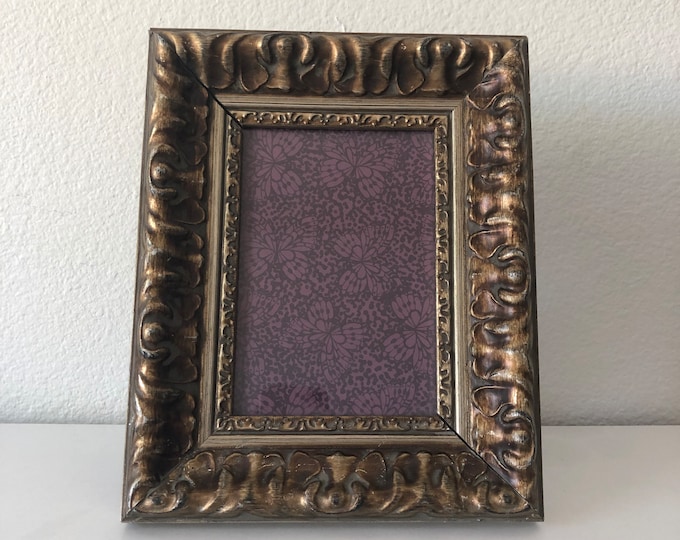 Vintage Bronze Colored Wood Frame With Ornate Detail Holds a - Etsy