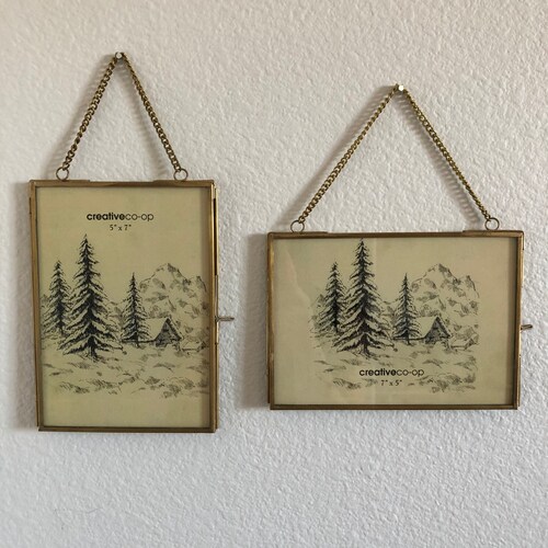 Vintage Style Round Brass 4 X 4 Frame | Etsy