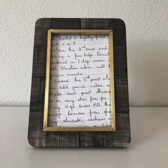 Vintage Style Navy Textured Wood Frame With Brass Edge Detail - Etsy