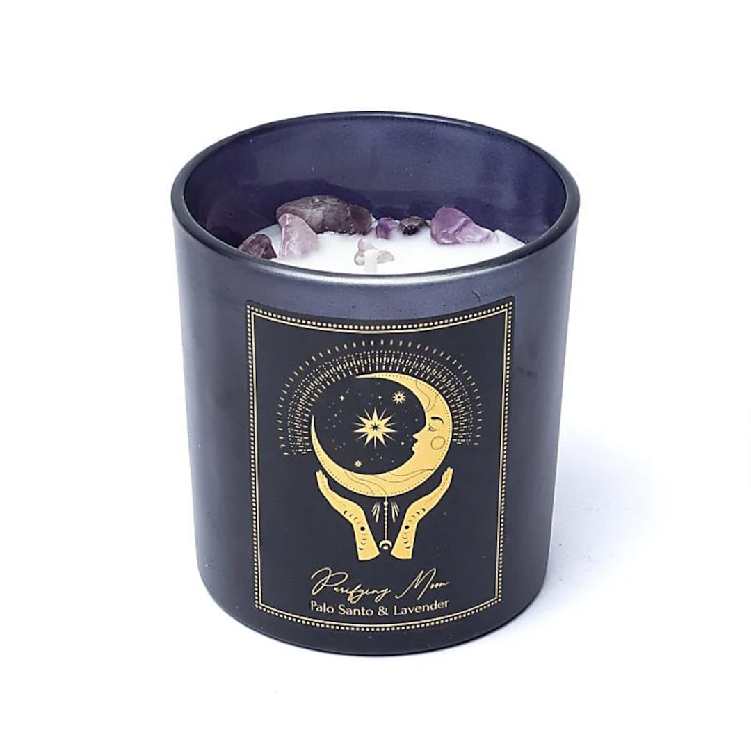 Sm Esoteric Gem Candle -purifying Moon - Etsy