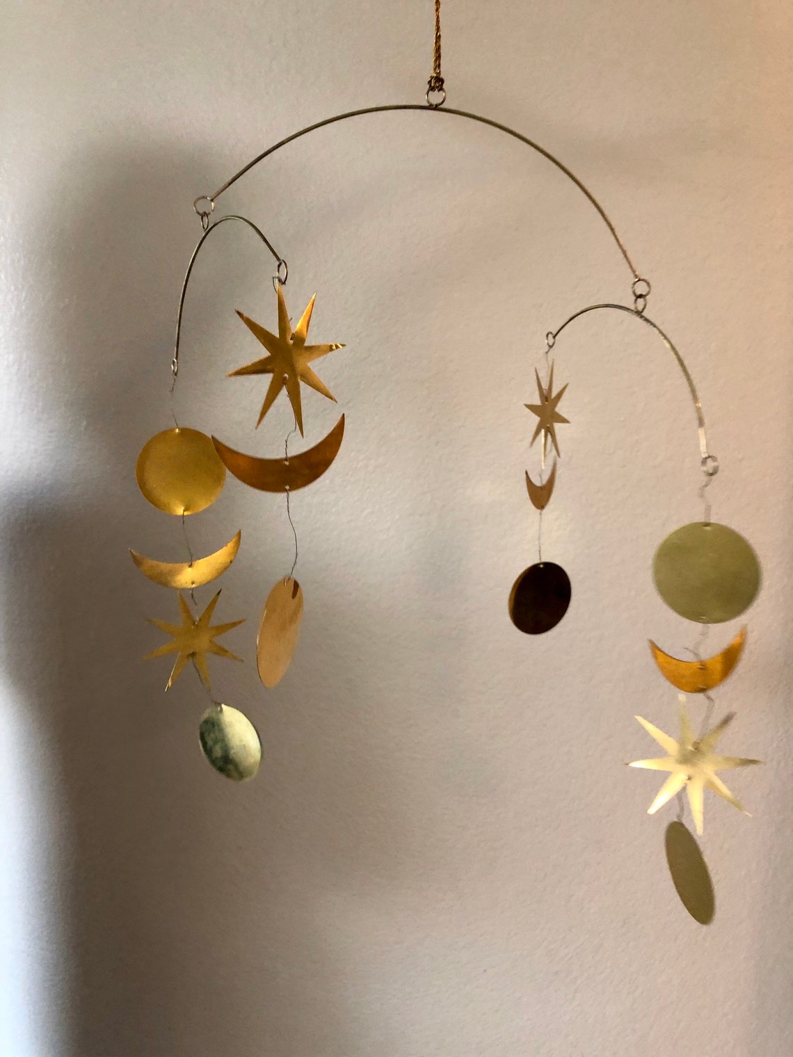 Brass Star and Moon Mobile - Etsy
