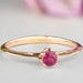 14K Gold Stackable Ruby Ring, Ruby Engagement Ring, Gold Genuine Ruby Ring - Etsy