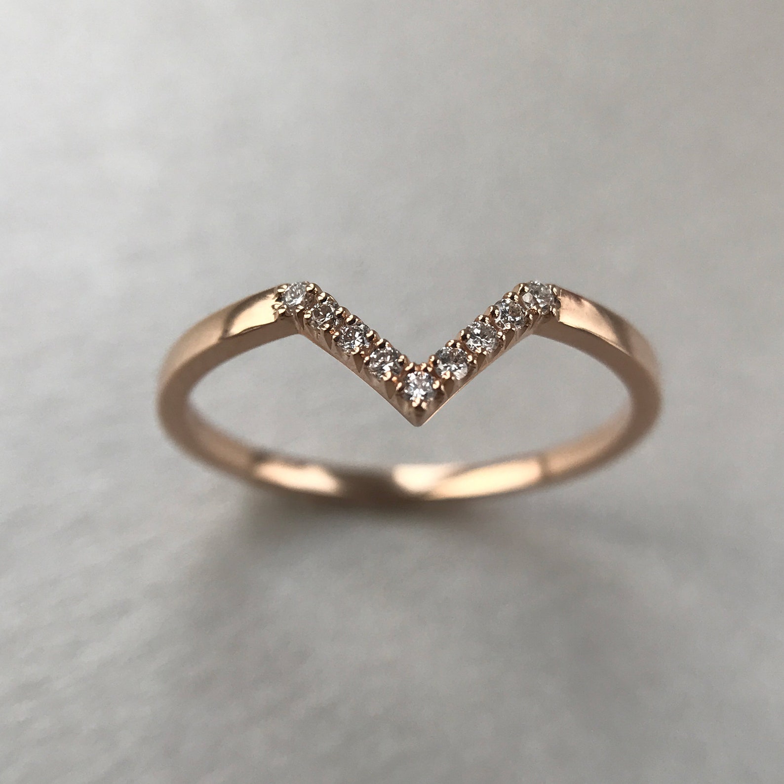 Chevron Ring Triangle Diamond Ring Chevron Midi Ring Modern - Etsy