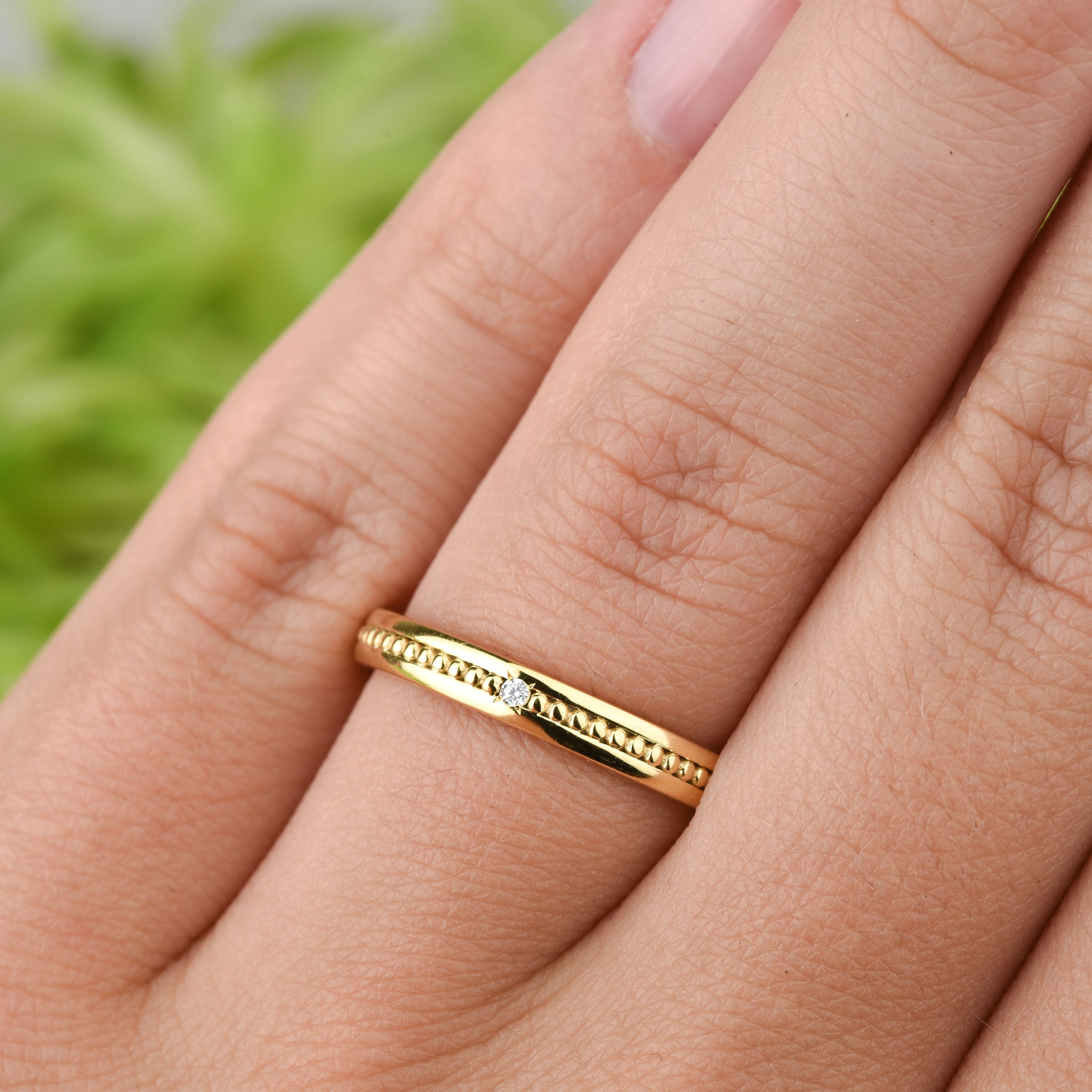 Delicate Solitaire Promise Ring Gold Minimalist Geometric | Etsy