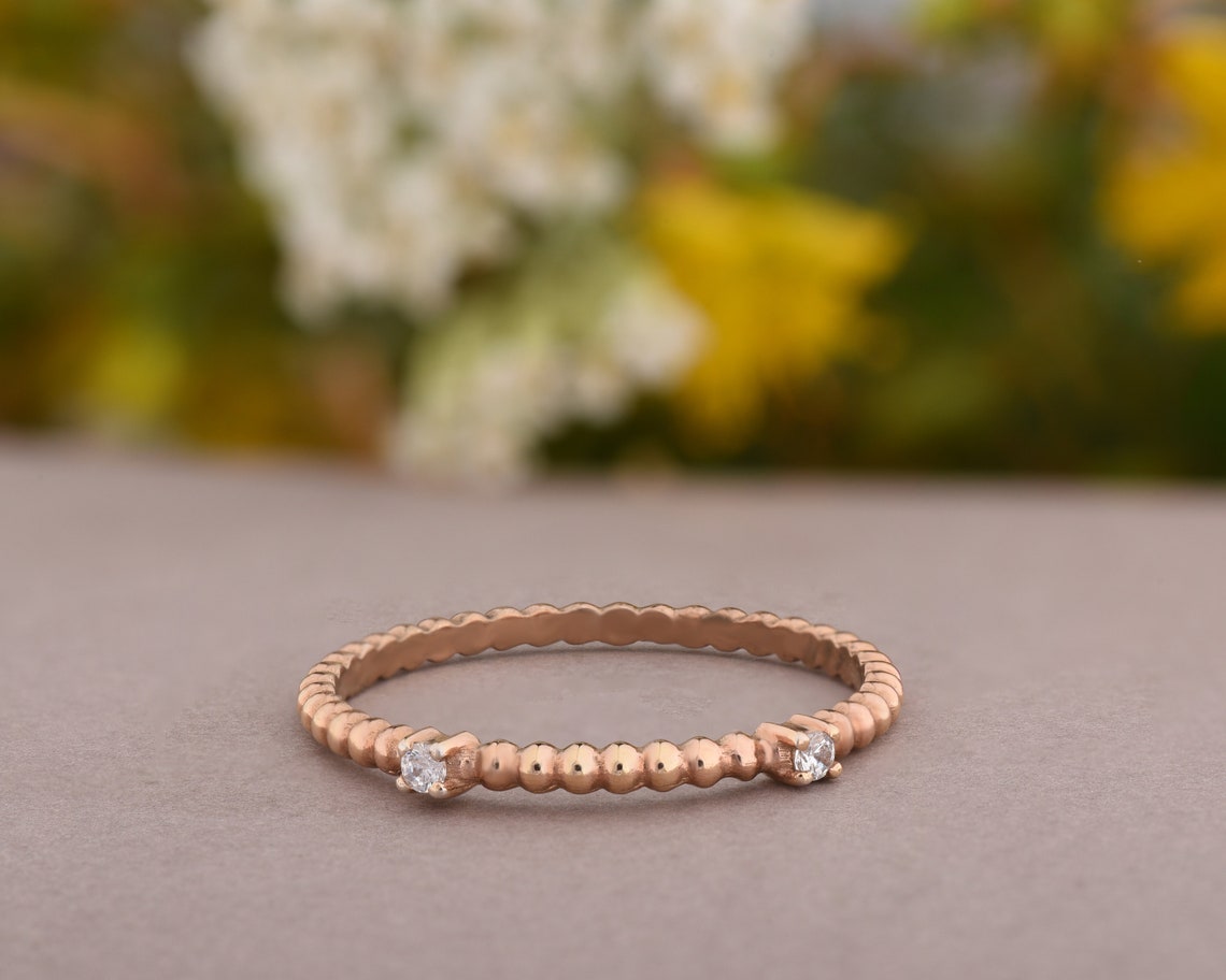 Stacking Ring Solid Gold Simple Gold Rings for Women Wedding - Etsy