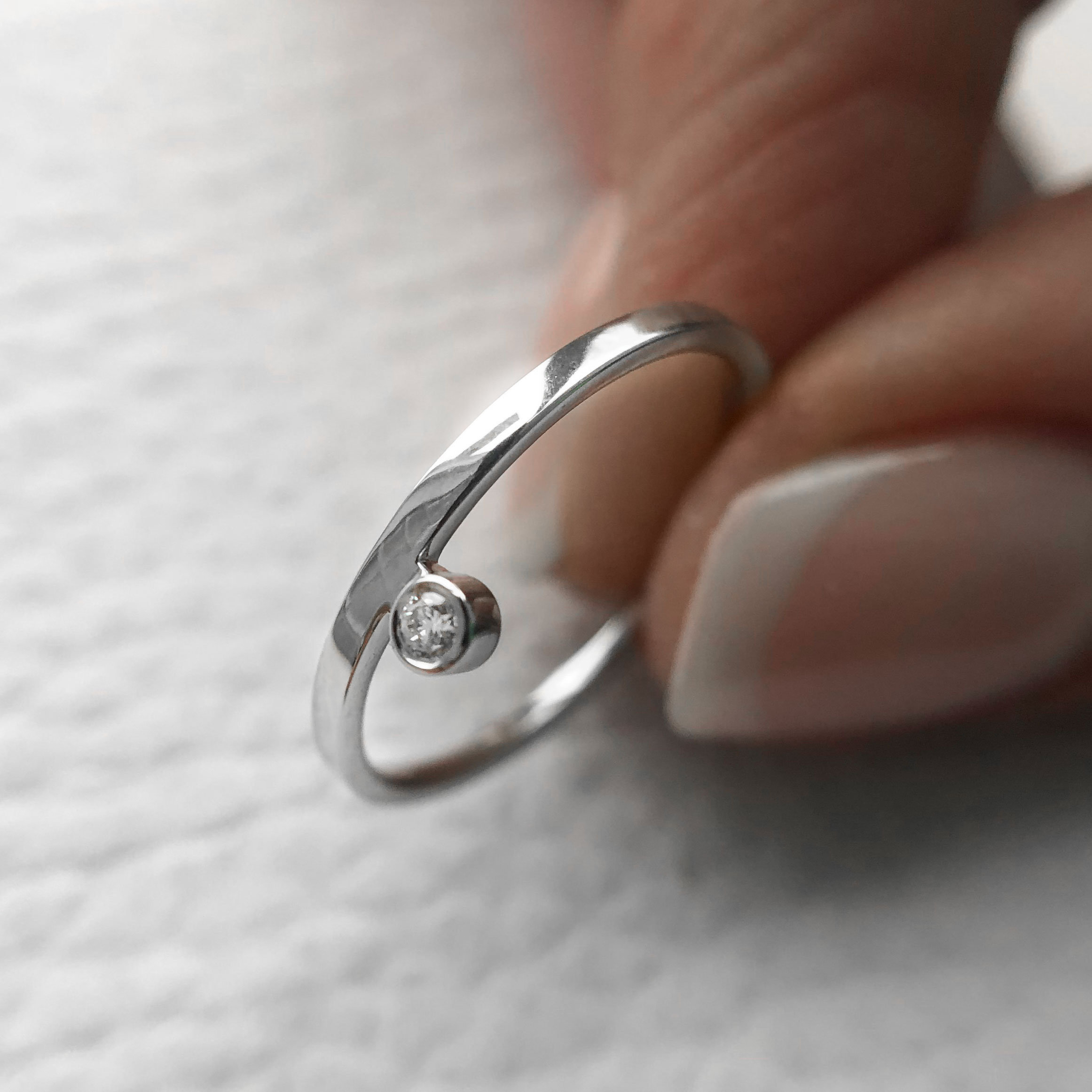 14K Gold Diamond Stacking Ring Solid Gold Thumb Ring Knuckle | Etsy