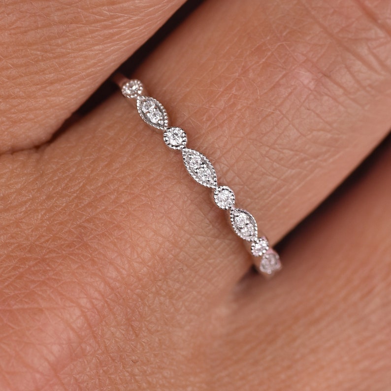 Unique Wedding Band Wedding Bands Women Diamond Wedding Etsy