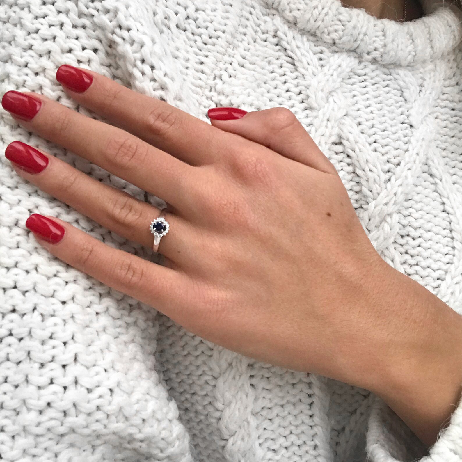 Blue Sapphire Engagement Ring Promise Princess Ring For Her | Etsy