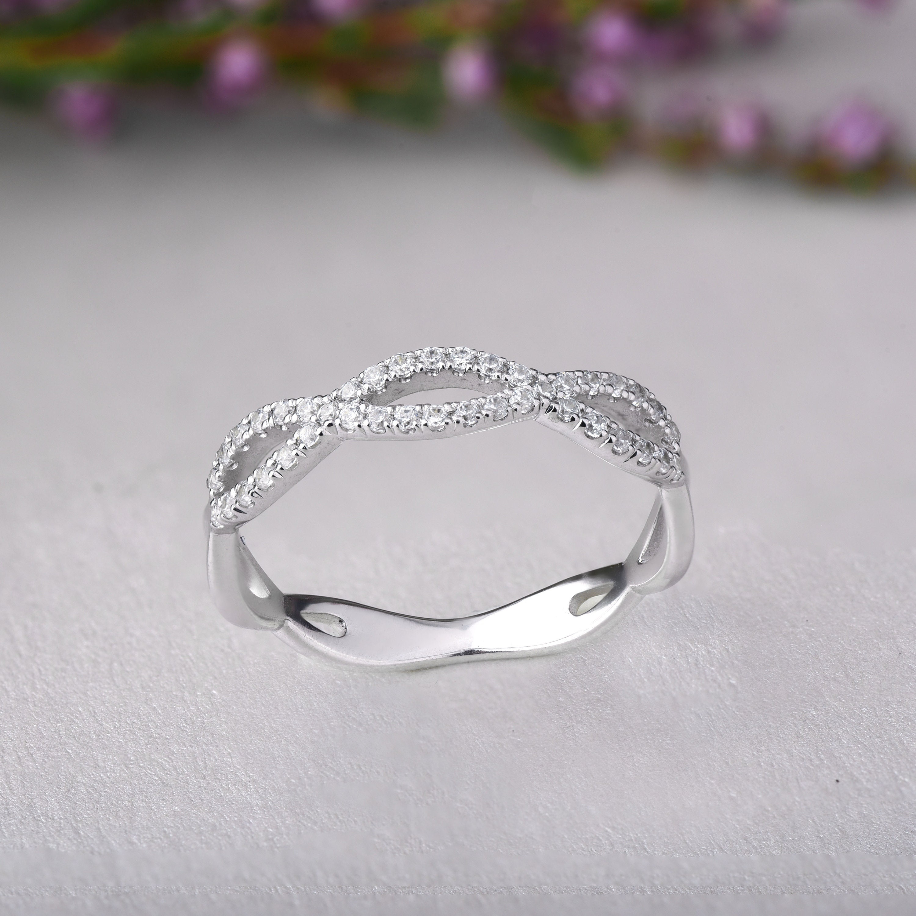 White Gold Wedding Band Infinity Love Promise Ring Celtic - Etsy