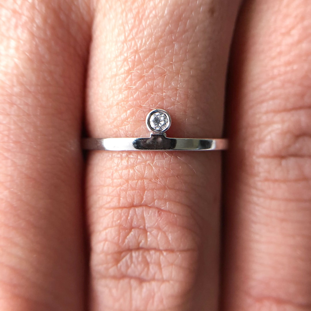 14K Gold Diamond Stacking Ring, Solid Gold Thumb Ring, Knuckle Rings ...