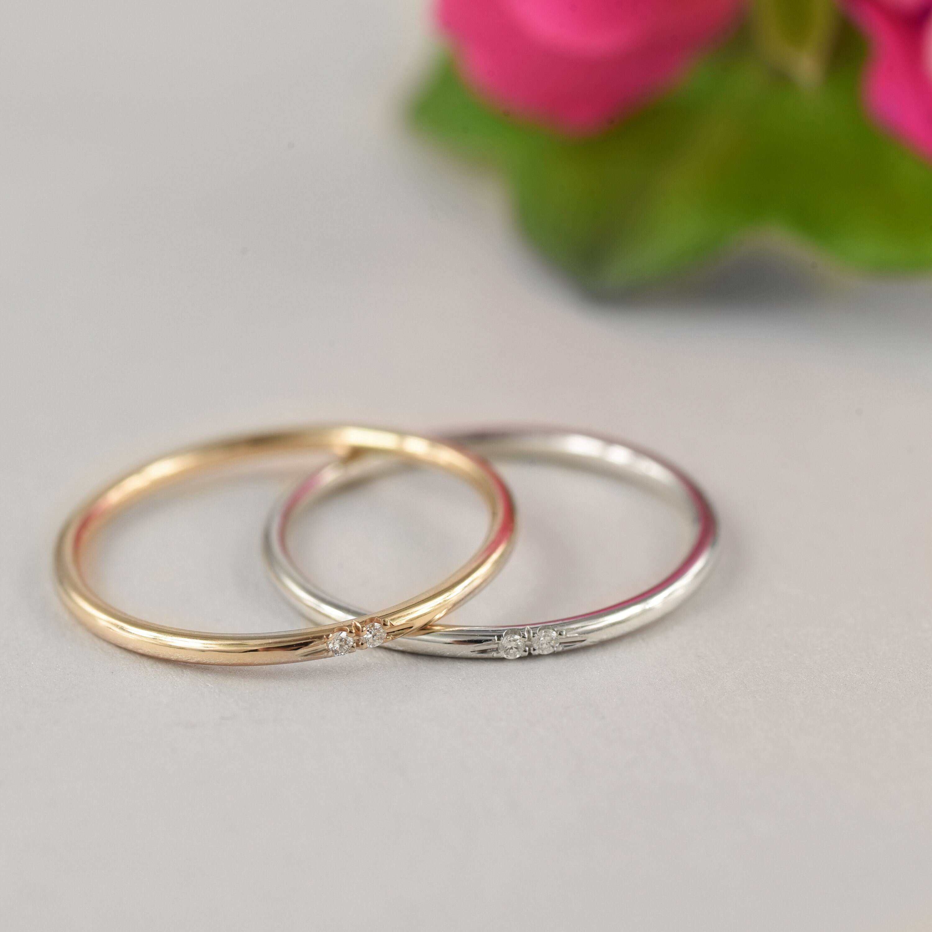 1 Mm Stacking Ring White Gold White Gold Wedding Band Women | Etsy