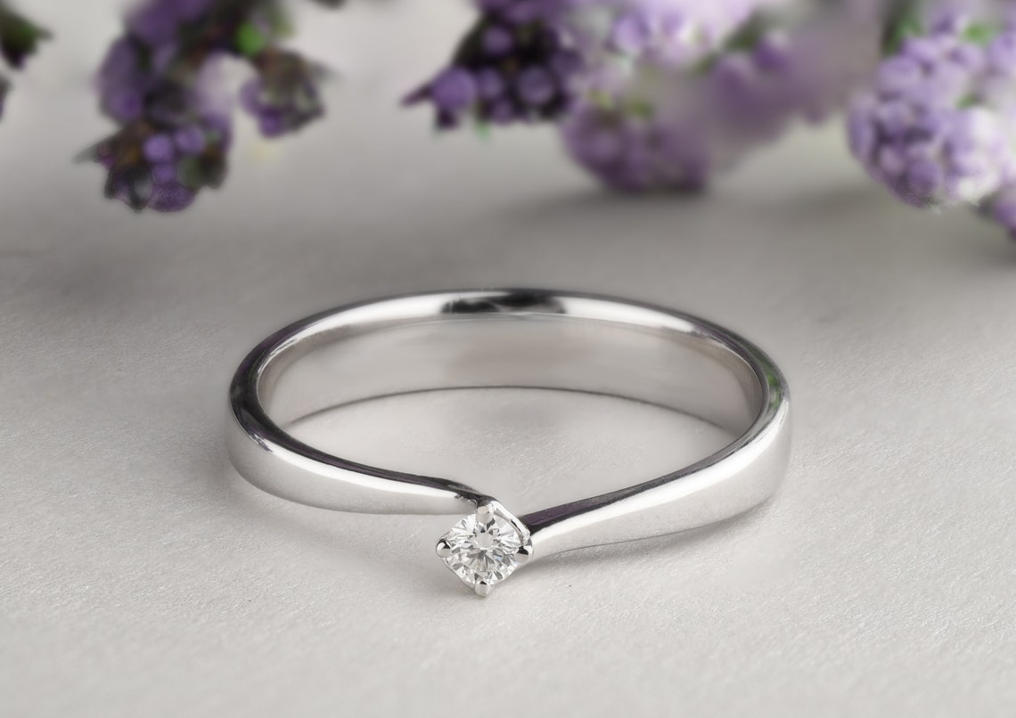 Diamond Wave Inspired Engagement Ring Unique Engagement Rings | Etsy