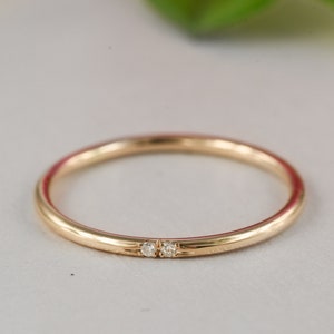 1 Mm Stacking Ring White Gold, White Gold Wedding Band Women, Thin Ring ...