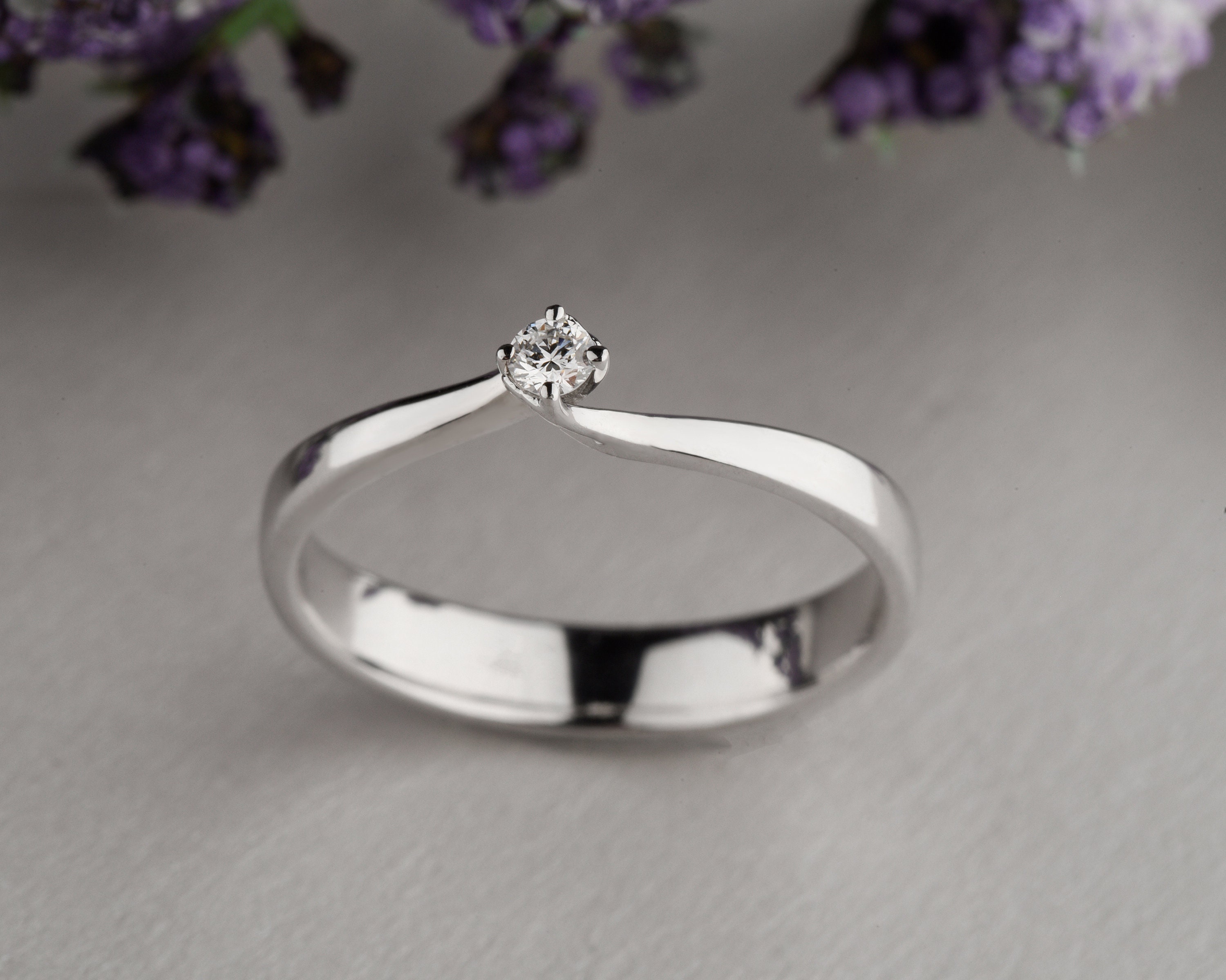 Diamond Wave Inspired Engagement Ring Unique Engagement Rings | Etsy