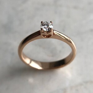Heart Ring Gold, Simple Engagement Ring, Rose Gold Heart Ring, Promise ...