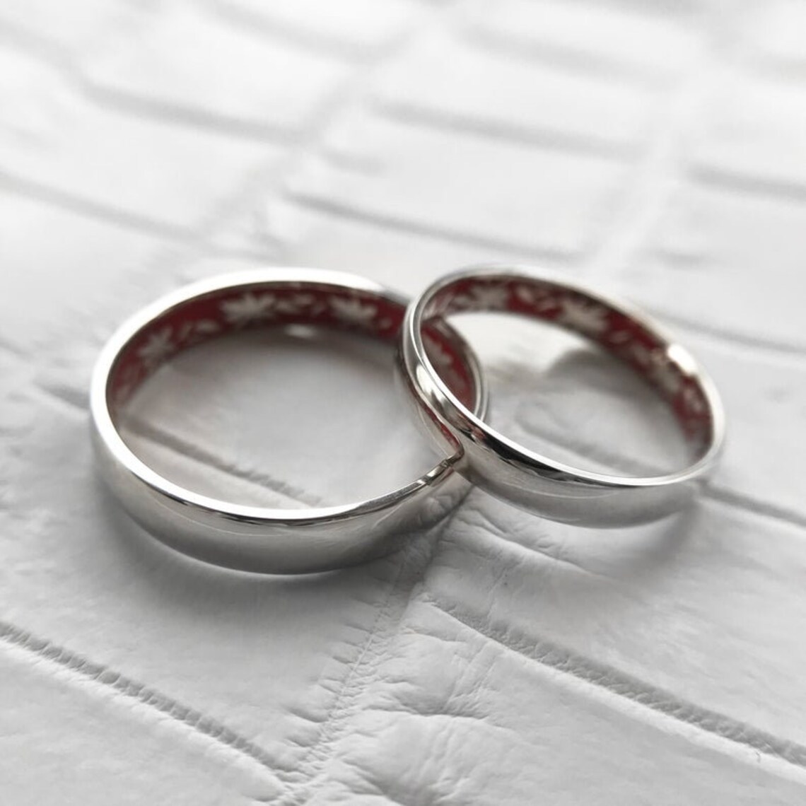 Gold Wedding Band Set Wedding Ring Set His and Her Unique - Etsy
