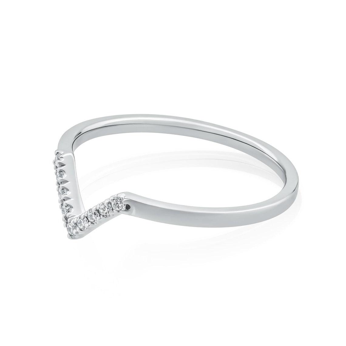 Chevron Ring Triangle Diamond Ring Chevron Midi Ring | Etsy