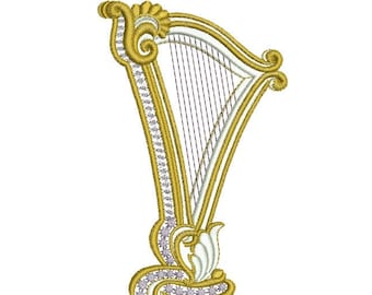 Harp Embroidery - Etsy