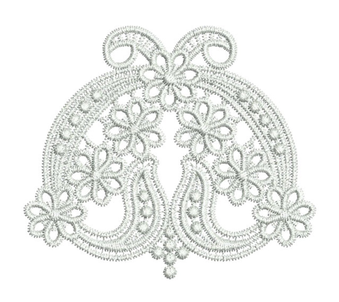 Lace Edge Embroidery Design - Floral FSL (digital Download) - Etsy