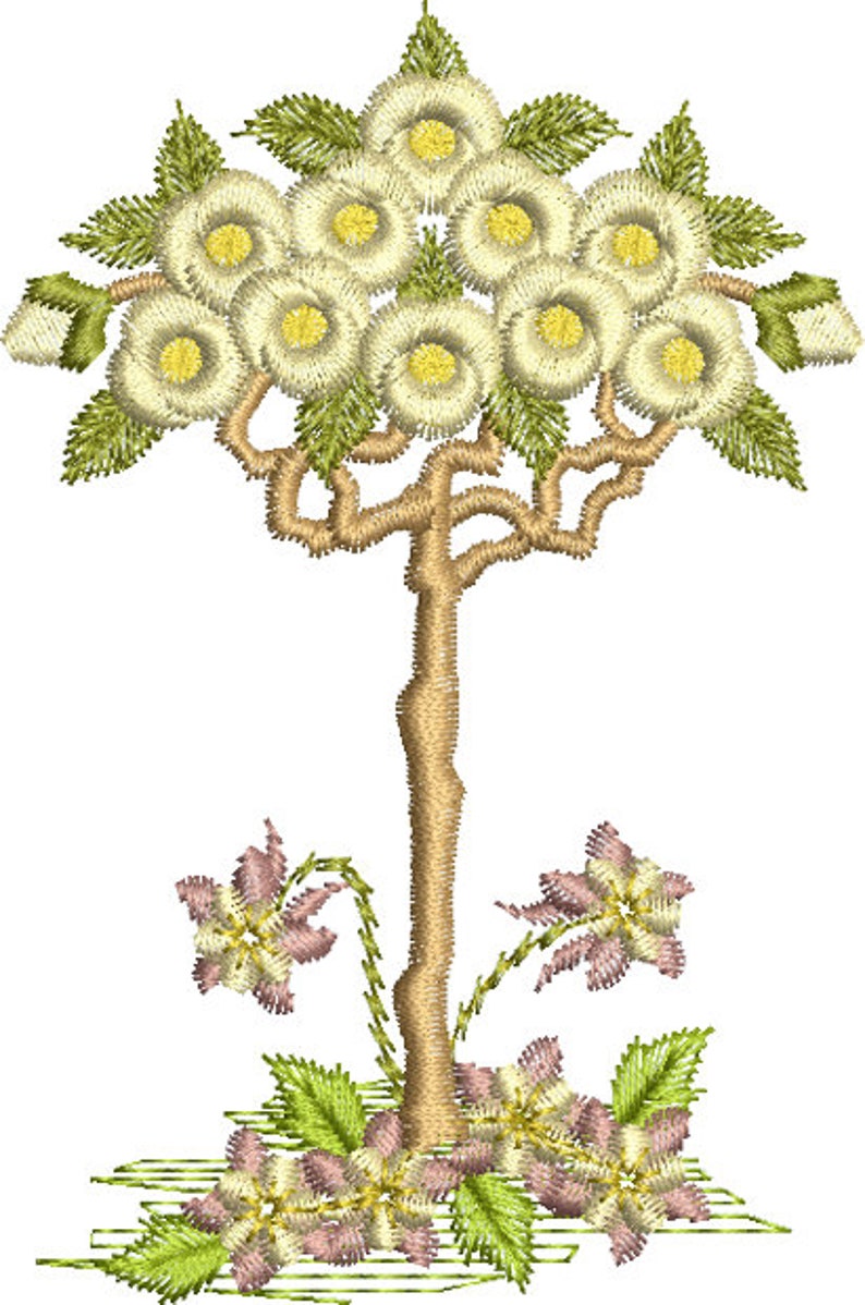 Rose Bush Machine Embroidery Design by Sue Box in 2 Sizes - Etsy