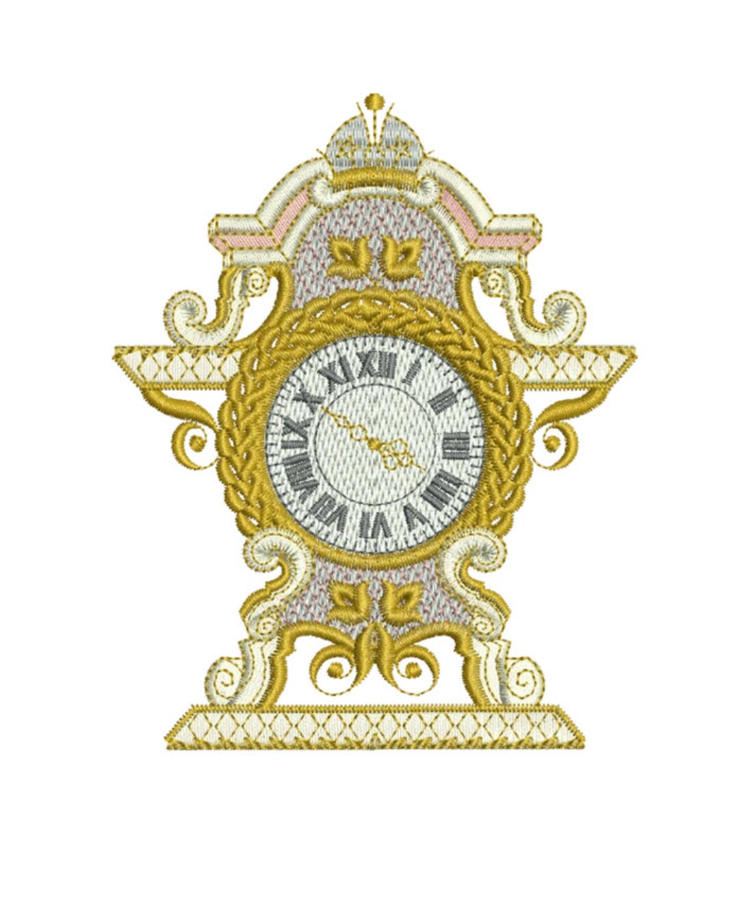 Antique CLOCK -A Romantic Era - Machine Embroidery Design by Sue Box in ...