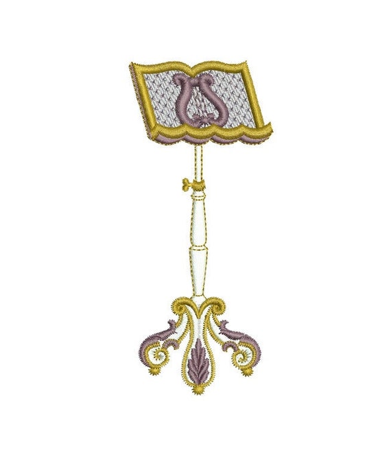 Music Stand Machine Embroidery Design by Sue Box in 2 Sizes | Etsy