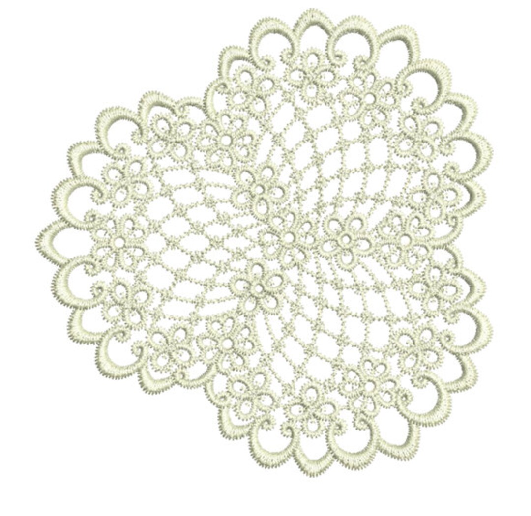 Lace - Small Doily - Beautiful Free Standing Lace Machine Embroidery ...