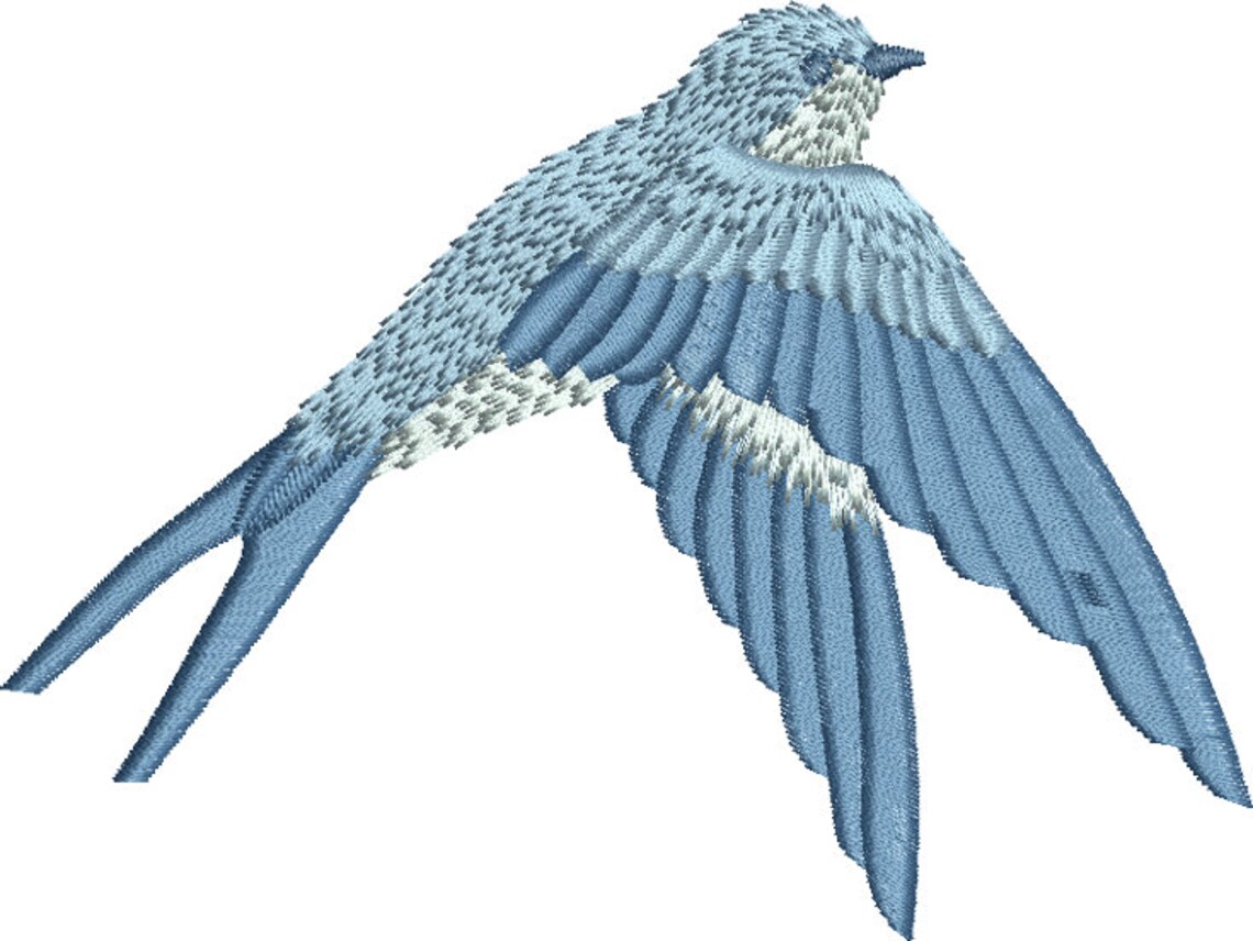 Blue Bird 1 Embroidery Motif 01 Everlasting Embroidery - Etsy